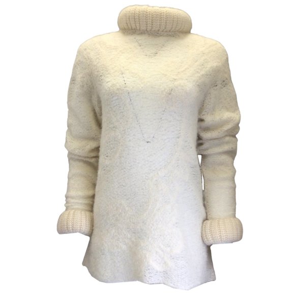 CHANEL | Sweaters | Chanel Ivory Long Sleeved Alpaca Cashmere And ...